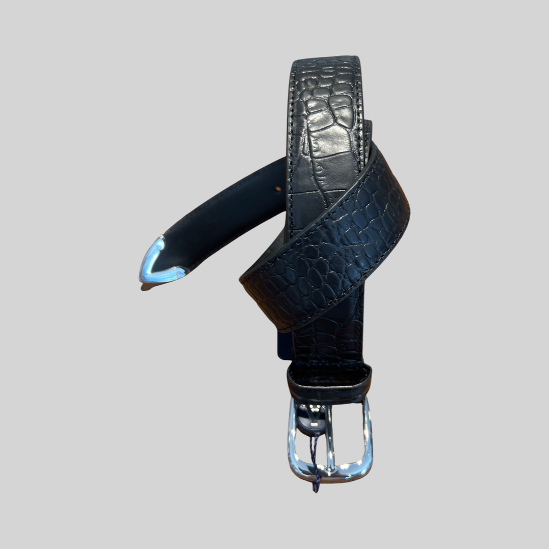 ANDERSON'S Crocodile Print Belt | Black – Burrows Clothiers