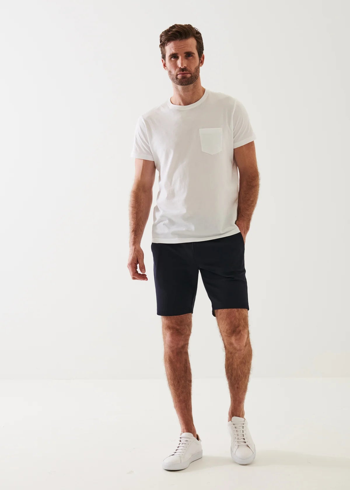 PATRICK ASSARAF Stretch Short | Navy – Burrows Clothiers